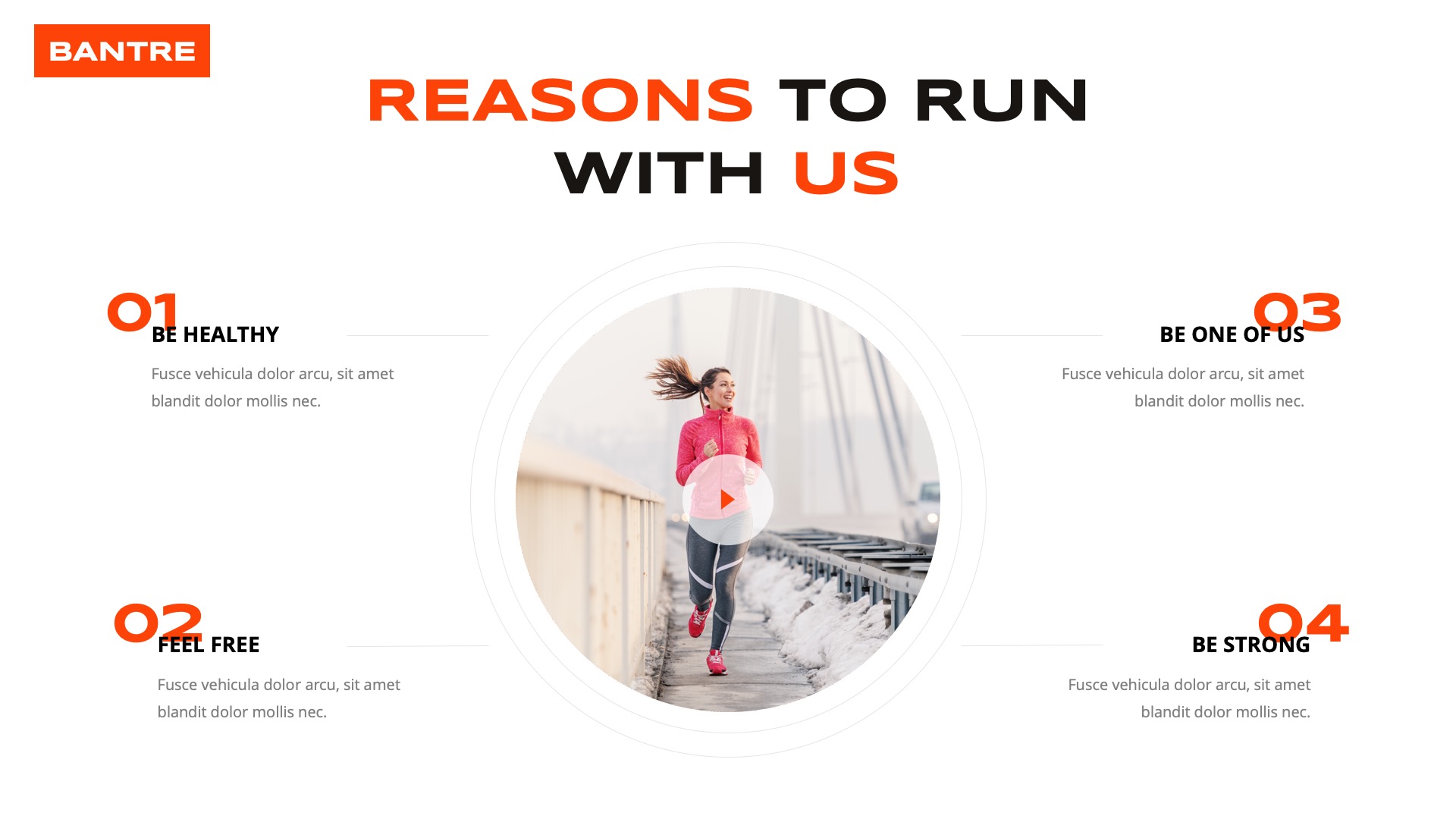 BANTRE - Running Club & Sport Powerpoint Template, Presentation Templates