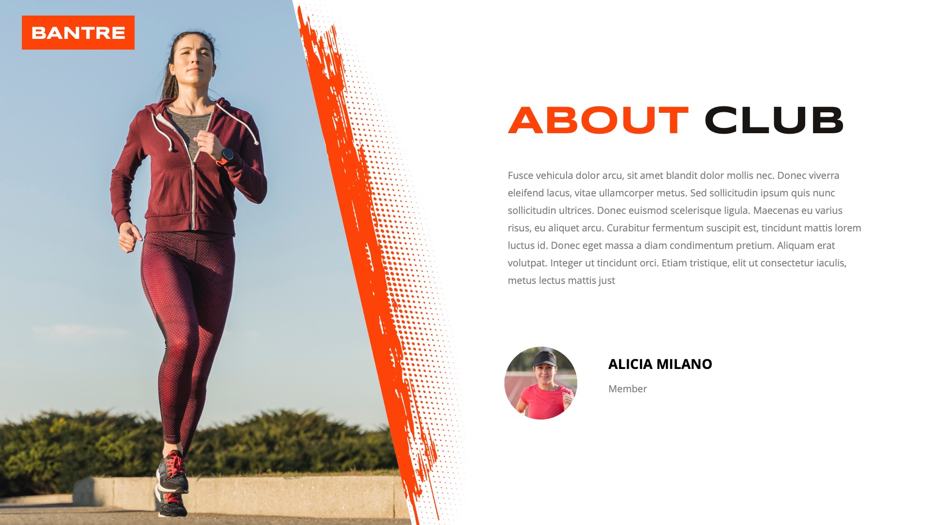 BANTRE - Running Club & Sport Powerpoint Template, Presentation Templates