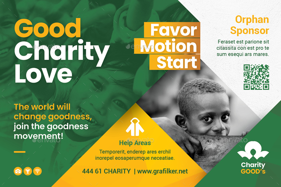 Charity Postcard Templates, Print Templates | GraphicRiver
