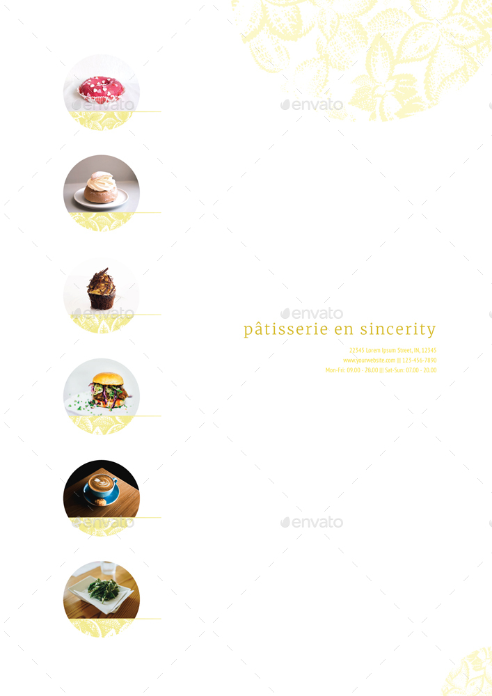Floral Pastry Bakery Cafe Menu, Print Templates | GraphicRiver
