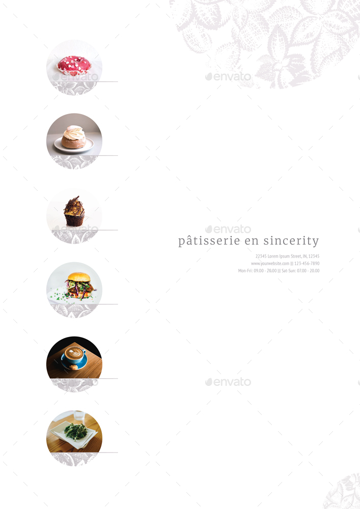 Floral Pastry Bakery Cafe Menu, Print Templates | GraphicRiver