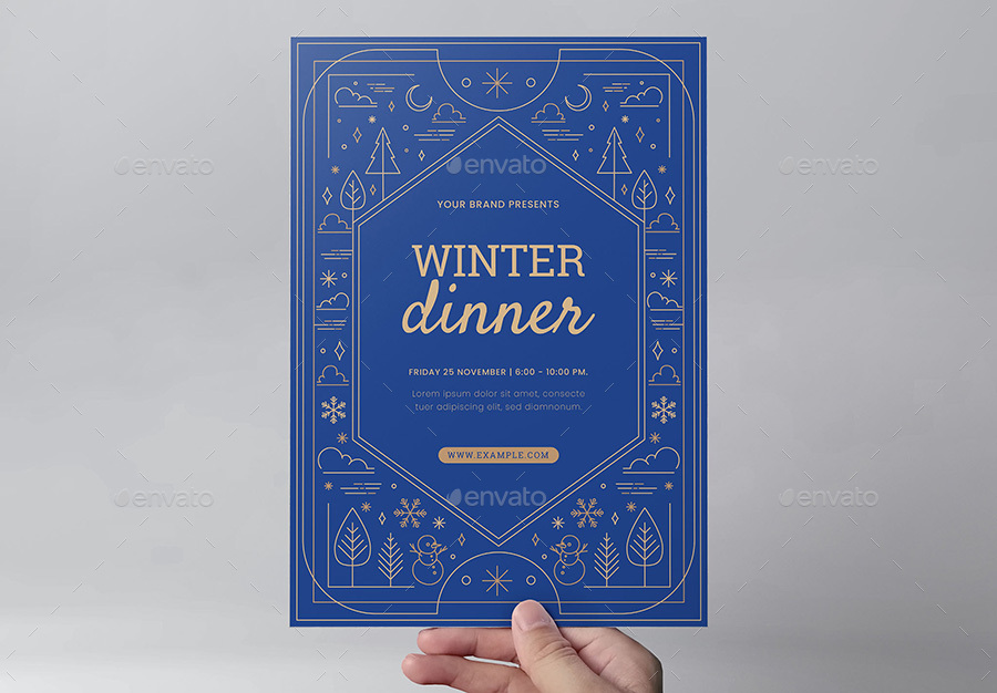 Ornate Winter Menu Template, Print Templates | GraphicRiver