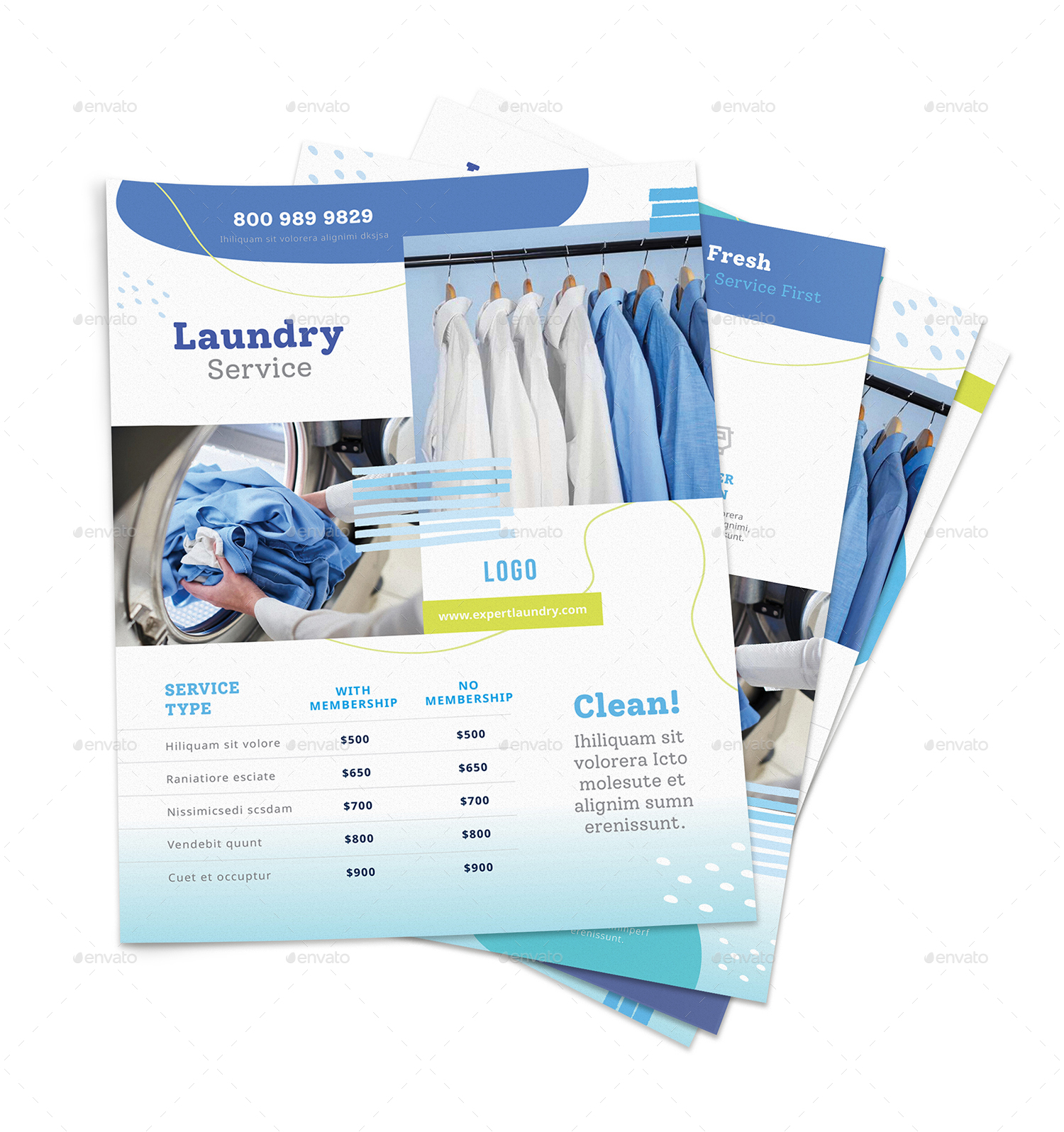 Laundry Service Print Bundle by Mike_pantone | GraphicRiver