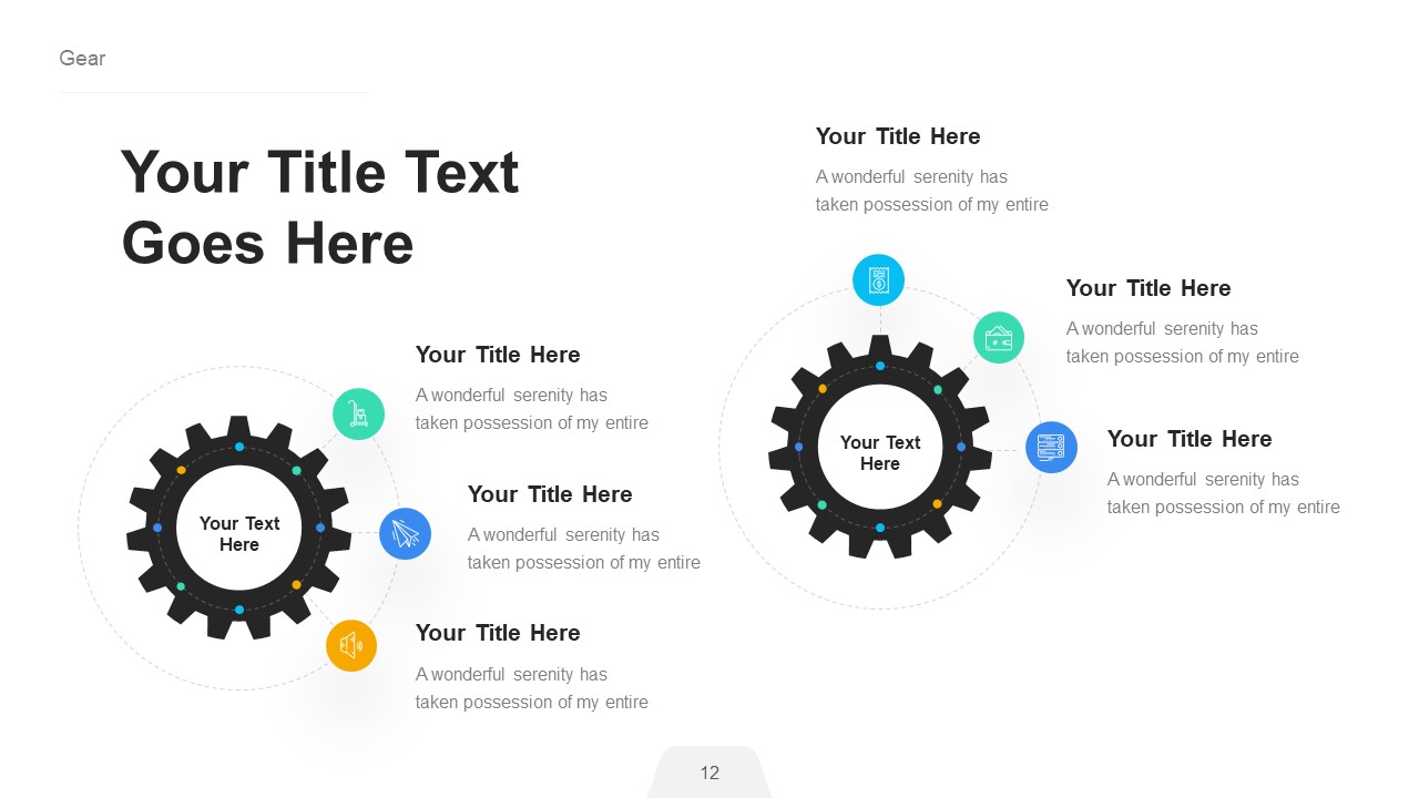 Gear Infographic Powerpoint Presentation Template, Presentation Templates