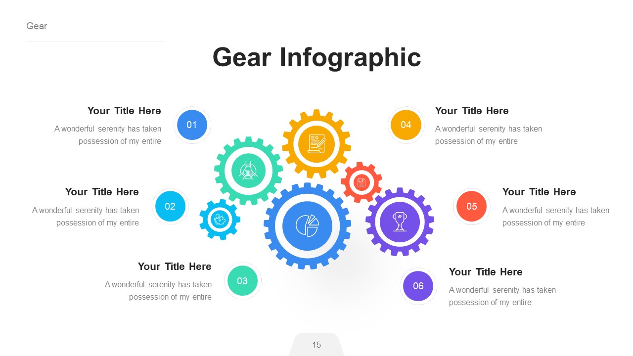Gear Infographic Powerpoint Presentation Template, Presentation Templates