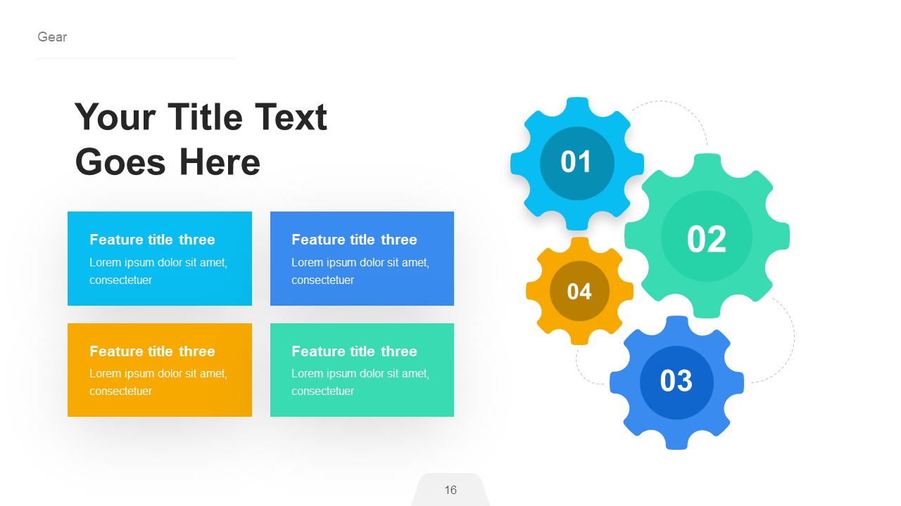 Gear Infographic Powerpoint Presentation Template, Presentation Templates