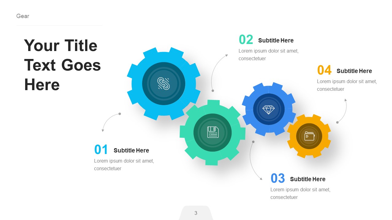 Gear Infographic Powerpoint Presentation Template, Presentation Templates