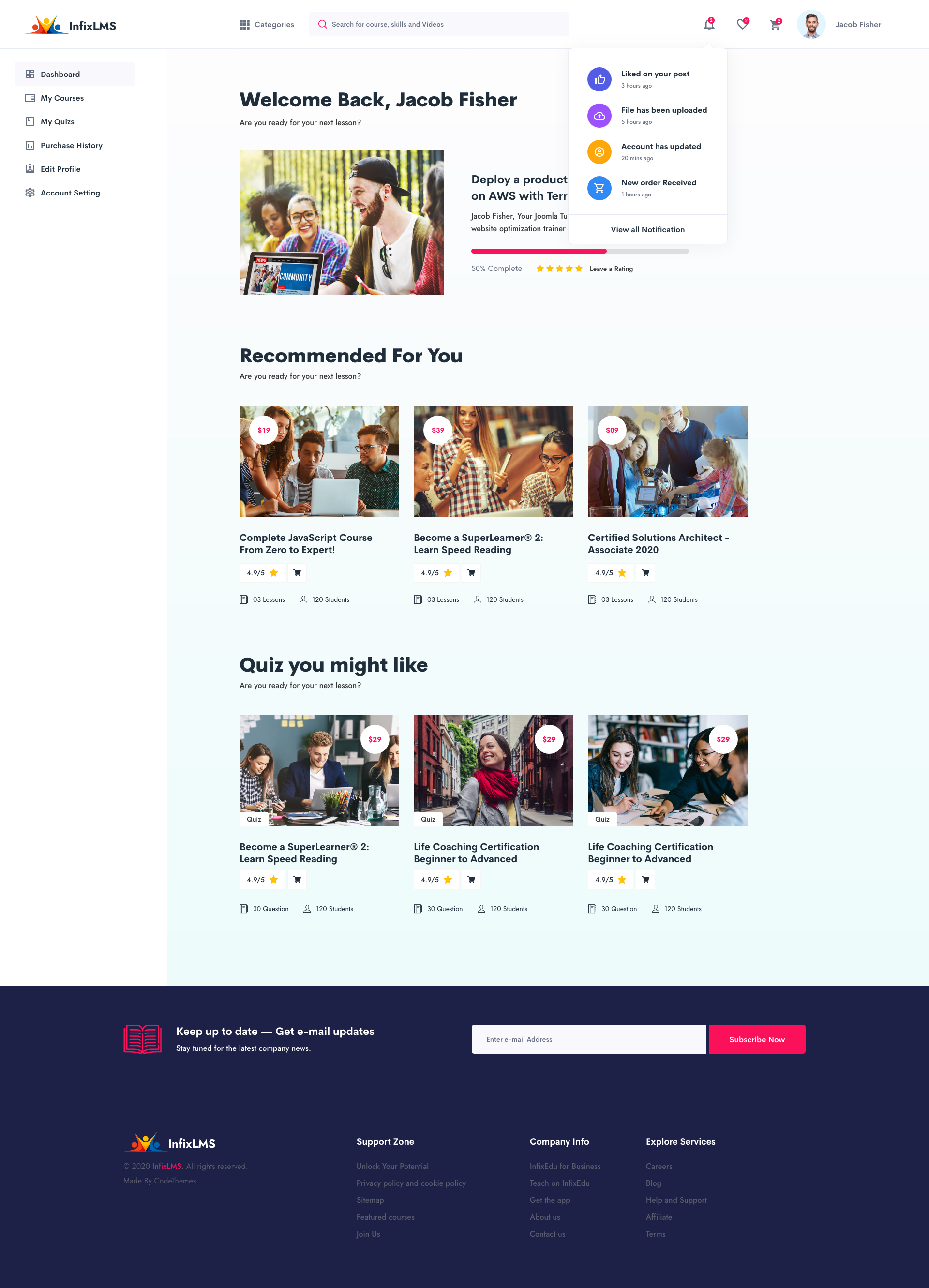 InfixLMS - Learning Management System XD Template by CodeThemes ...