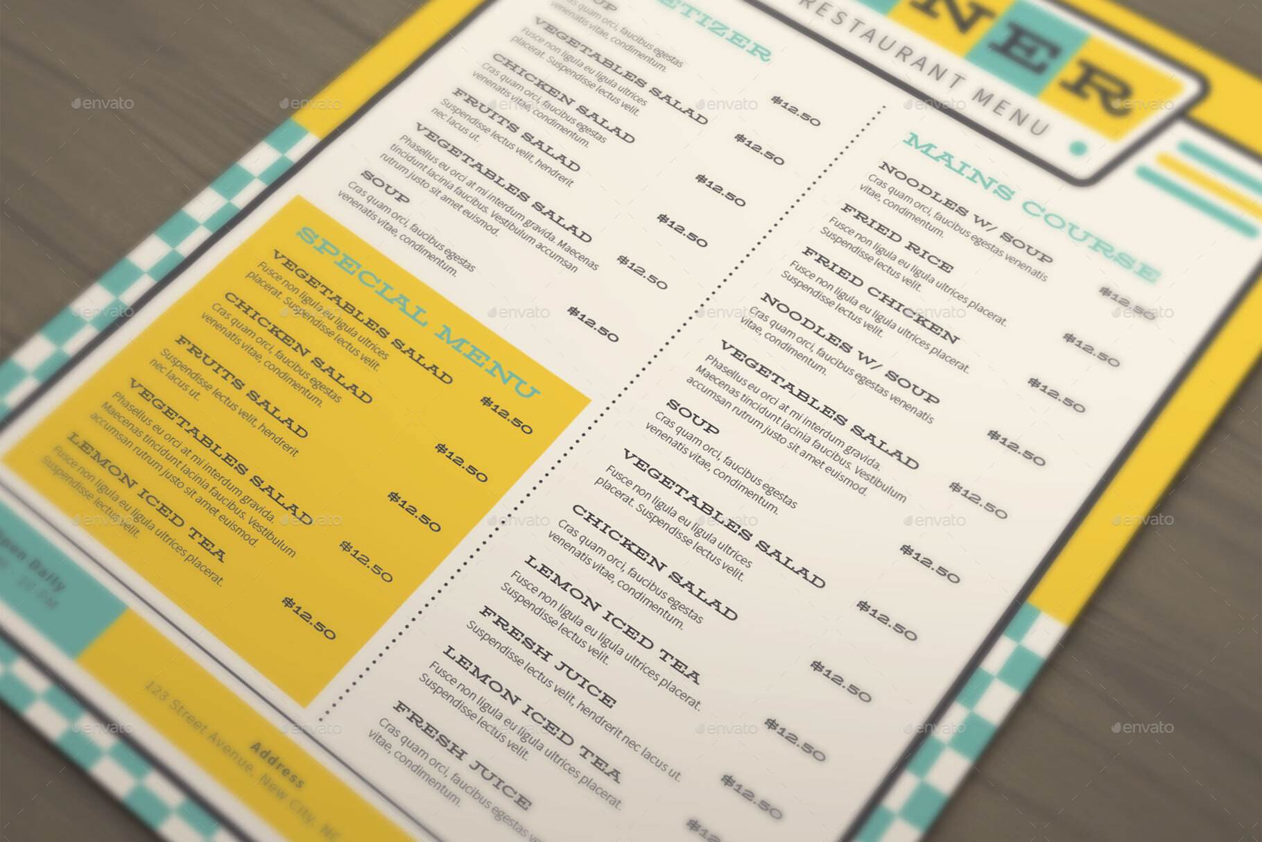 Retro Food Menu Template Set, Print Templates | GraphicRiver