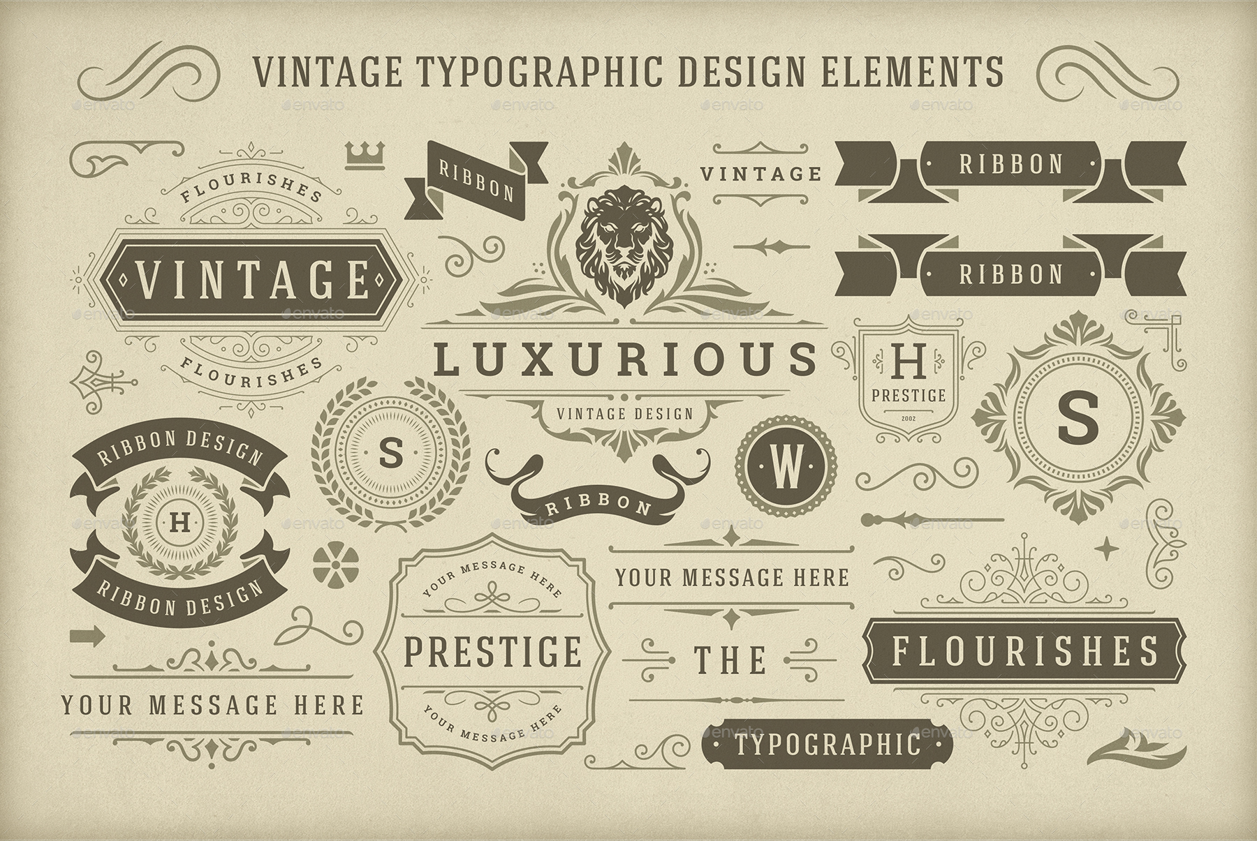 Vintage Typographic Design Elements, Web Elements | GraphicRiver
