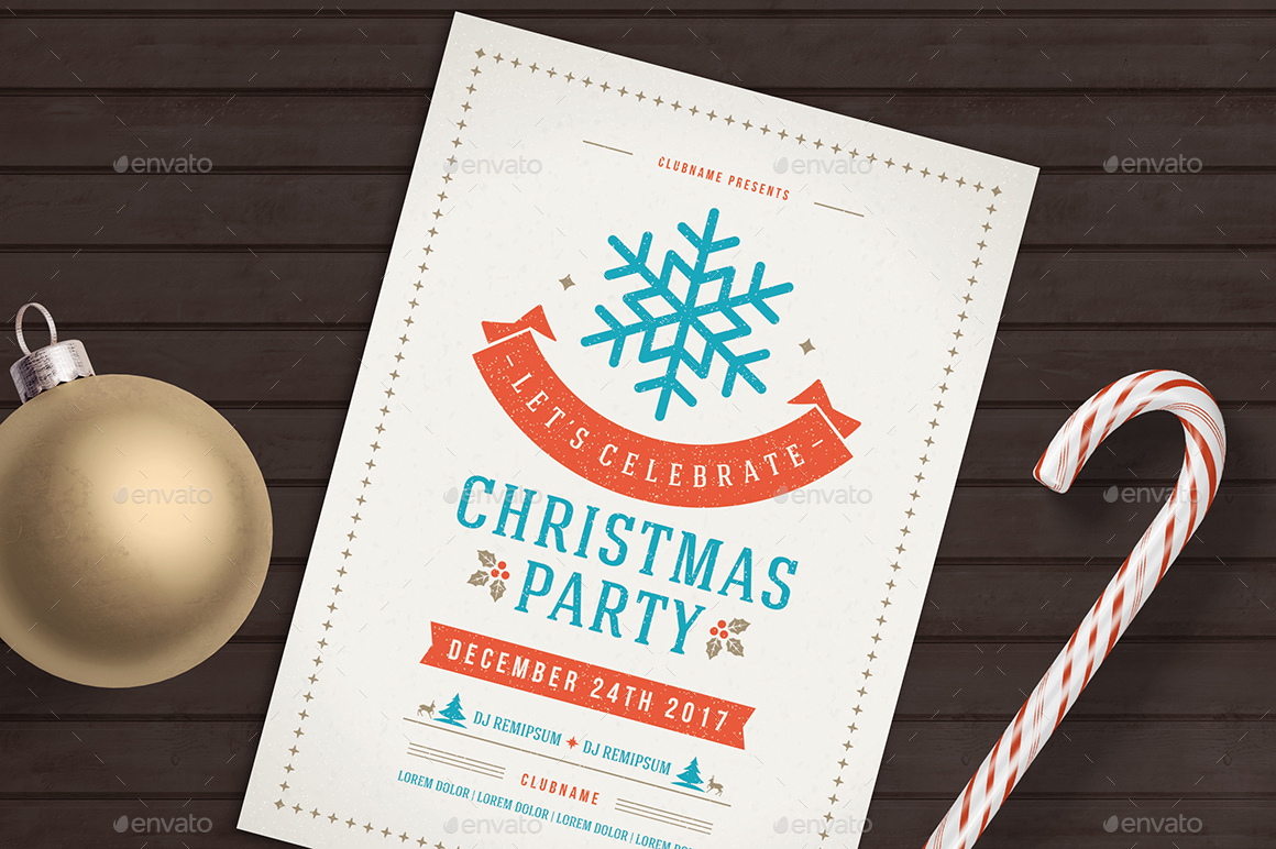 Christmas Party Invitation Flyer, Print Templates | GraphicRiver