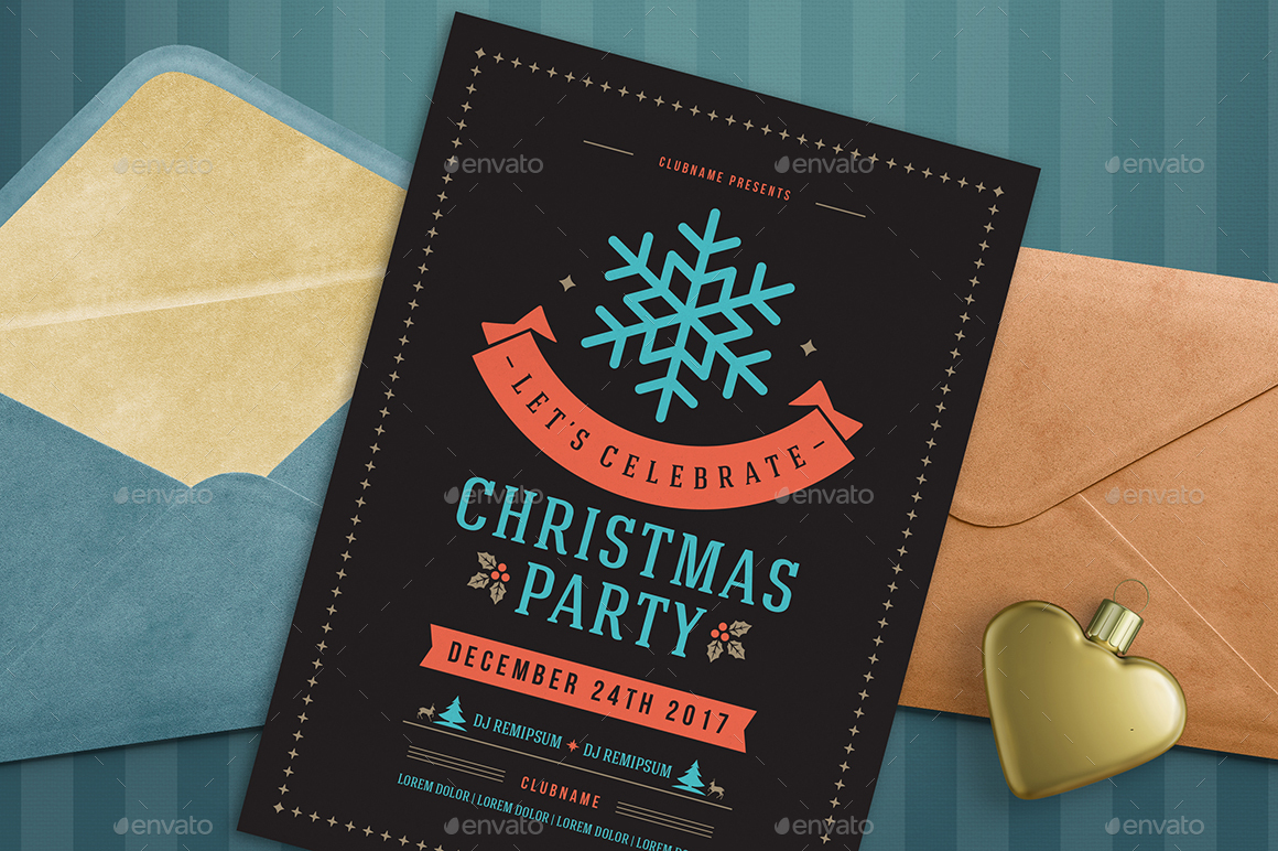 Christmas Party Invitation Flyer, Print Templates | GraphicRiver