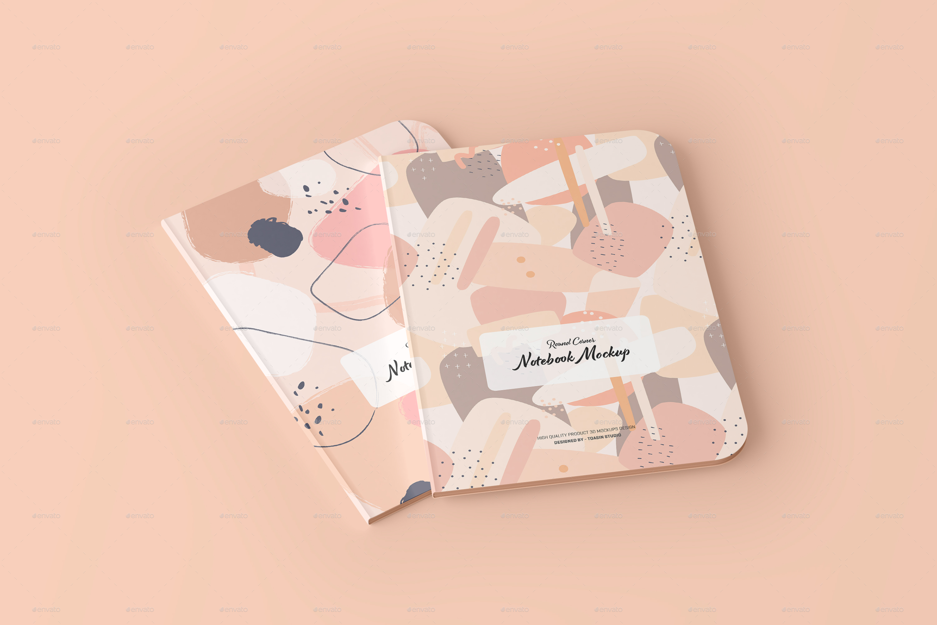 Round Corner Notebook Mockup, Graphics | GraphicRiver