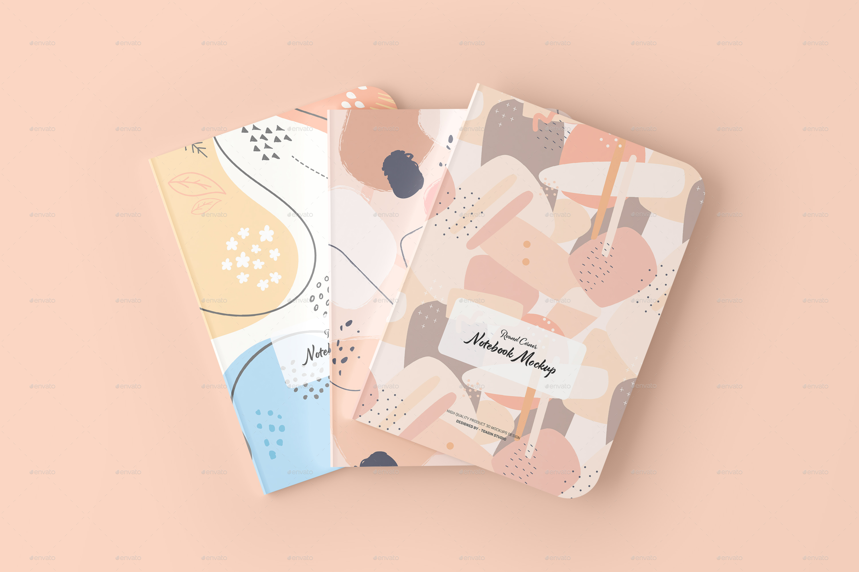 Round Corner Notebook Mockup, Graphics | GraphicRiver