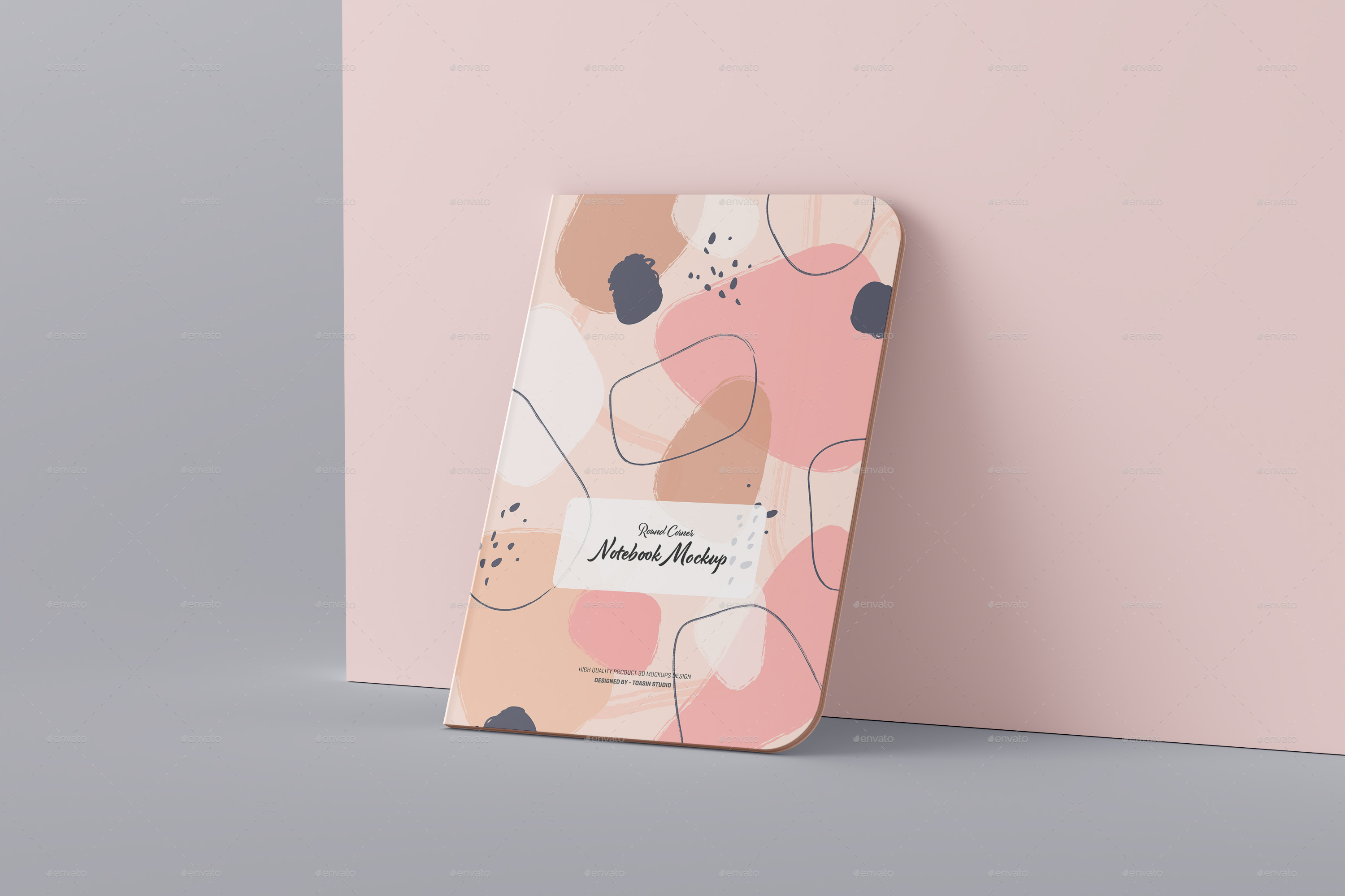 Round Corner Notebook Mockup, Graphics | GraphicRiver