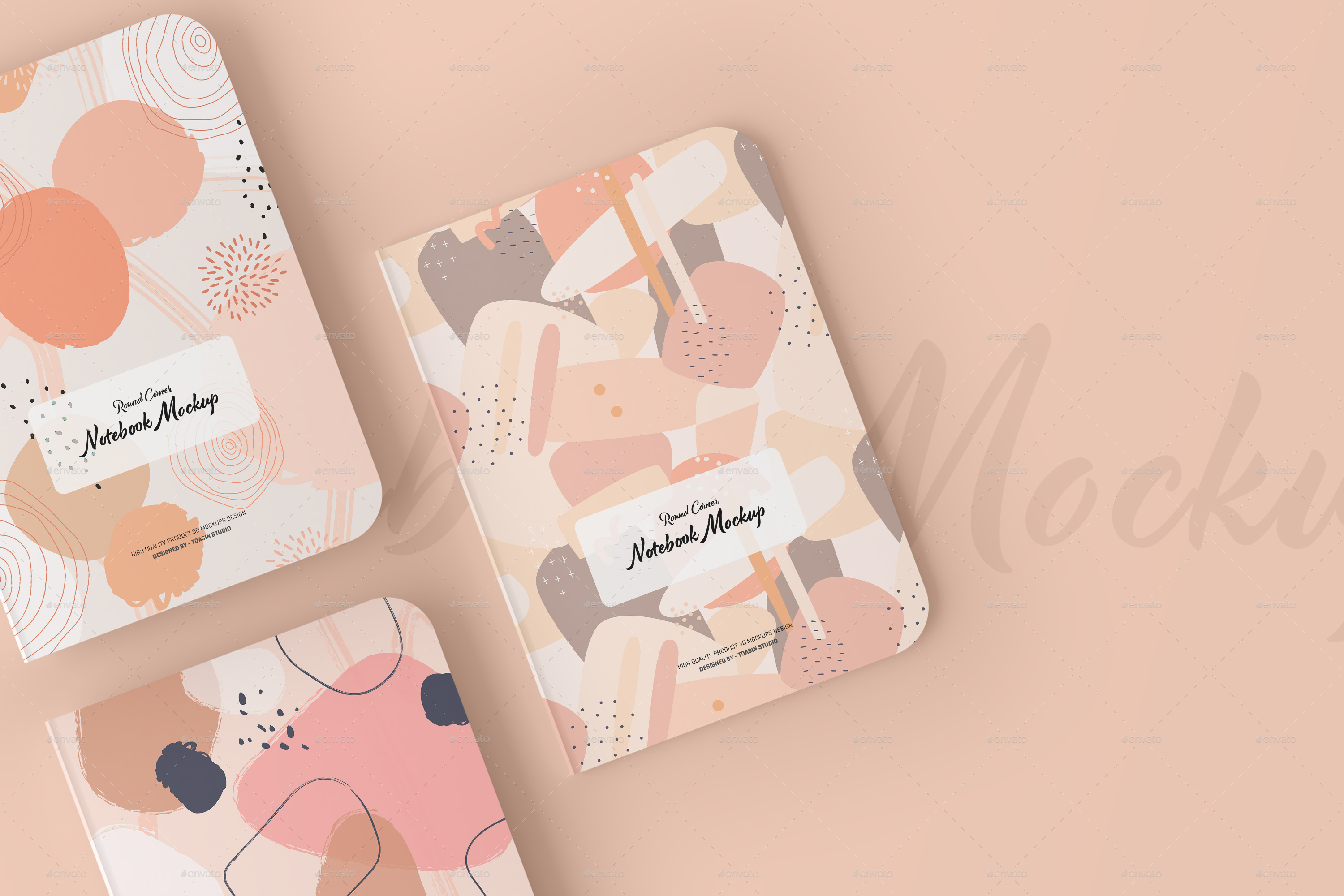 Round Corner Notebook Mockup, Graphics | GraphicRiver