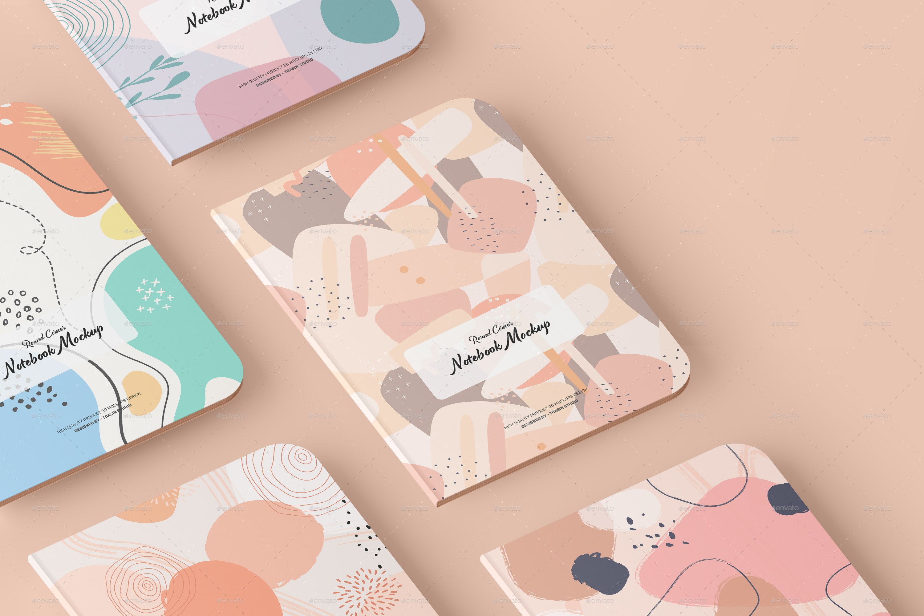 Round Corner Notebook Mockup, Graphics | GraphicRiver