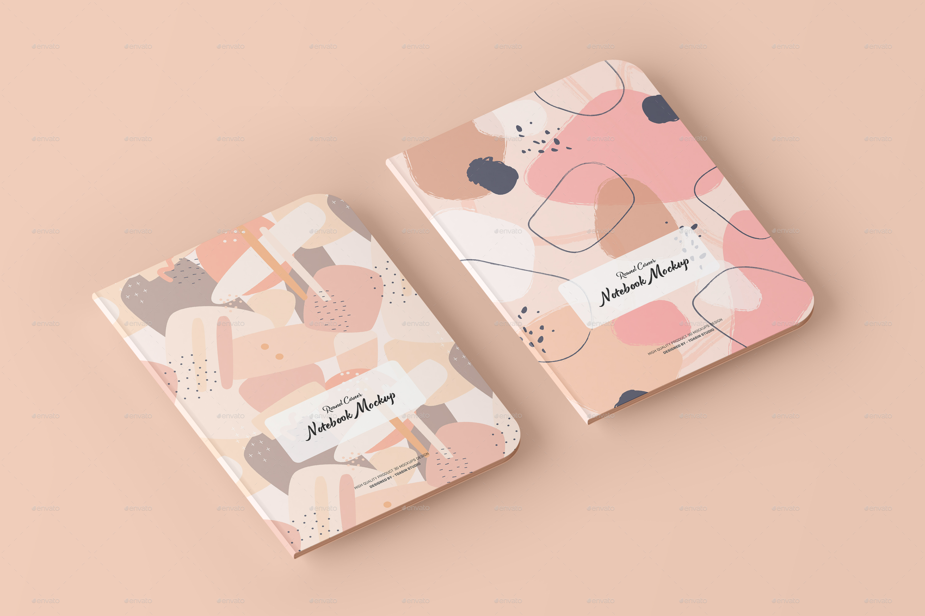 Round Corner Notebook Mockup, Graphics | GraphicRiver