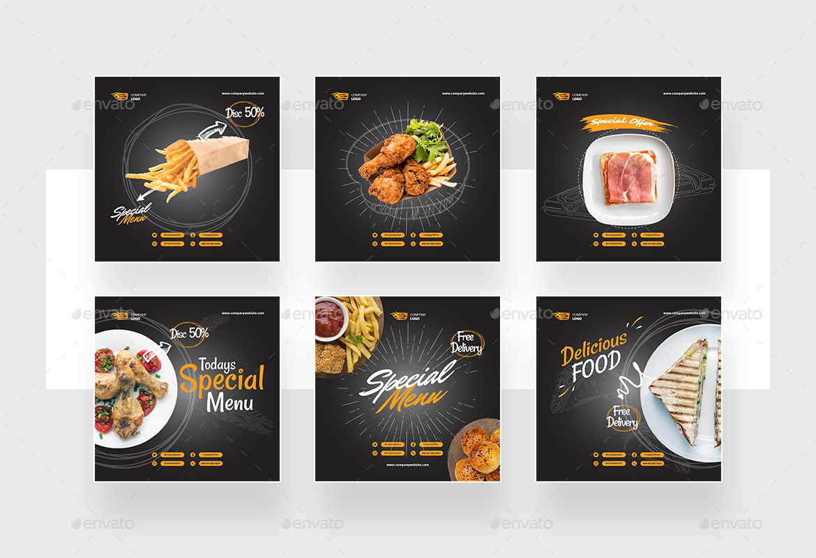 Fast Food Instagram Post and Story Template, Web Elements | GraphicRiver