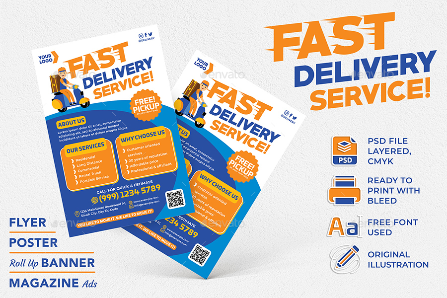 Fast Delivery Service! Print Templates, Print Templates | GraphicRiver
