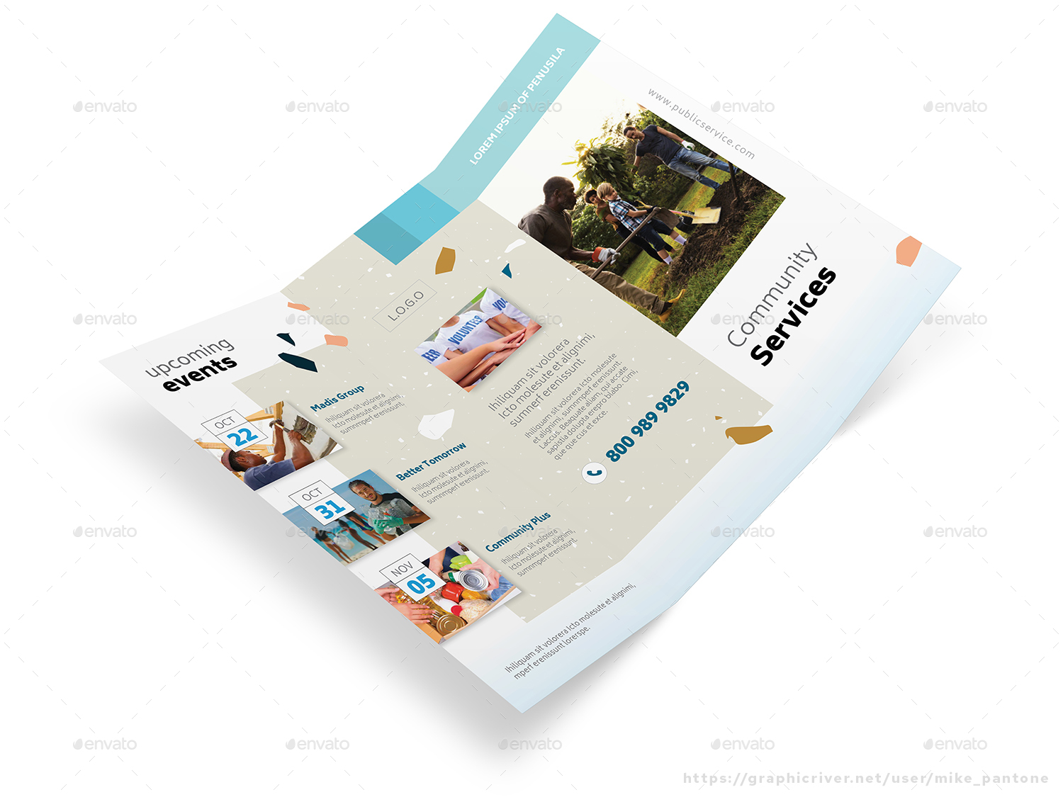 Community Service Trifold Brochure, Print Templates | GraphicRiver