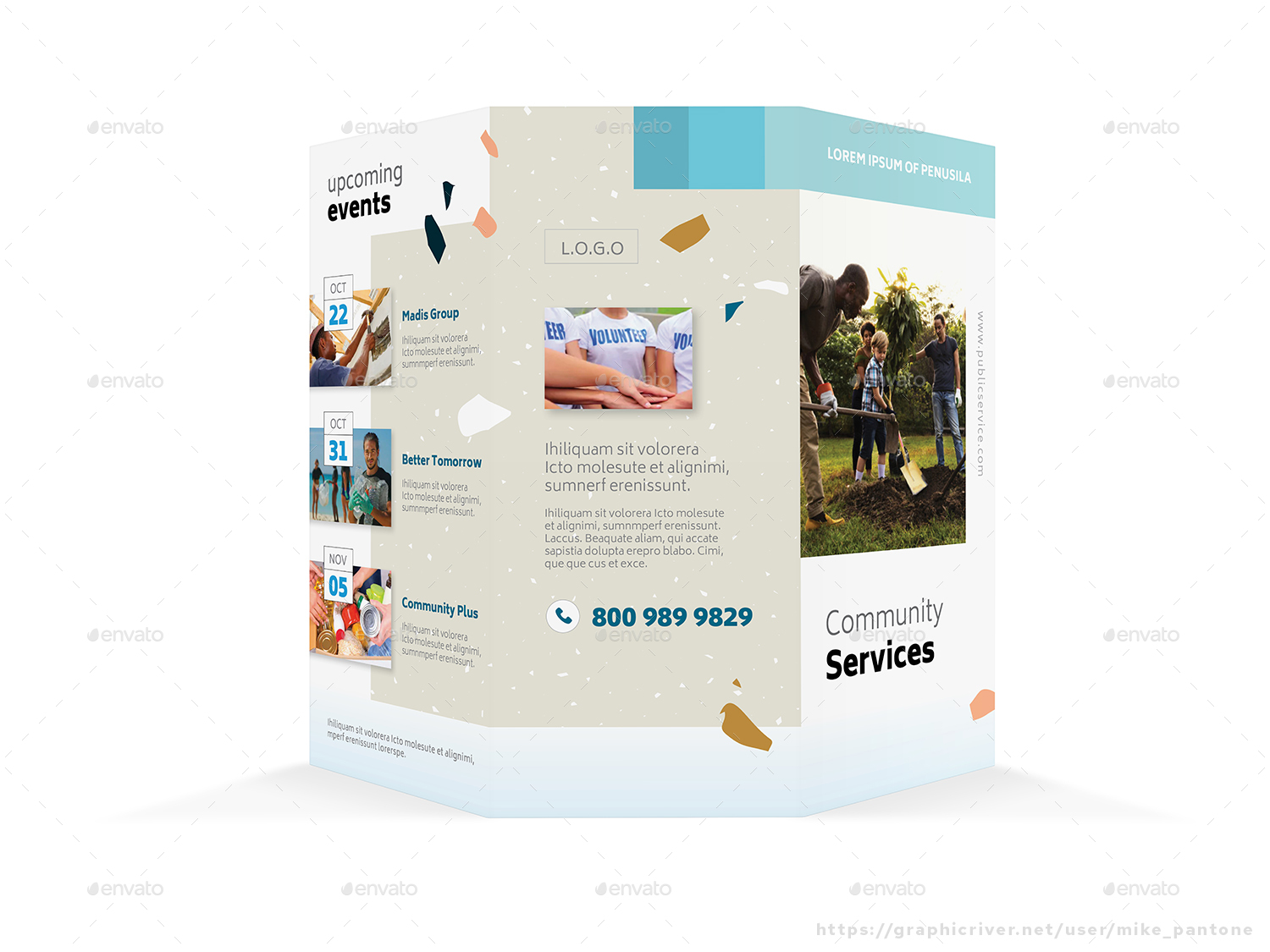 Community Service Trifold Brochure, Print Templates | GraphicRiver