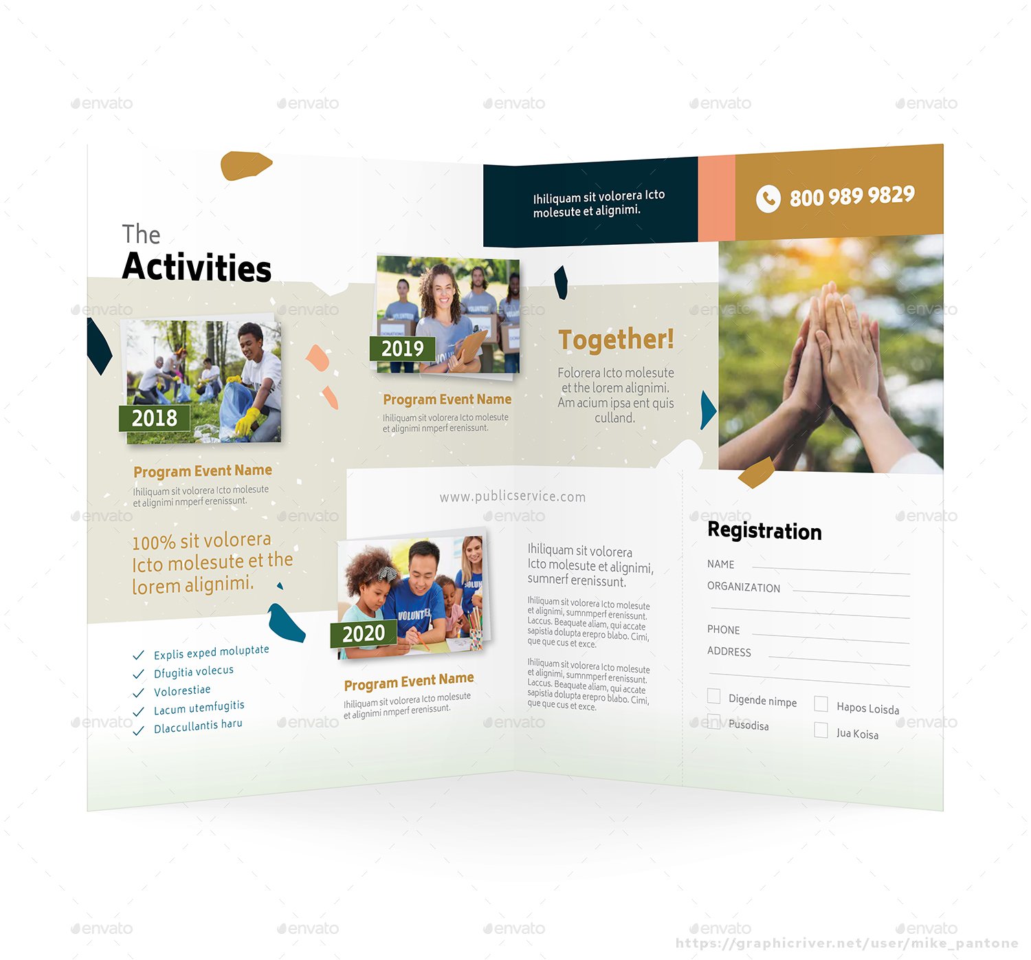Community Service Bifold Brochure, Print Templates | GraphicRiver