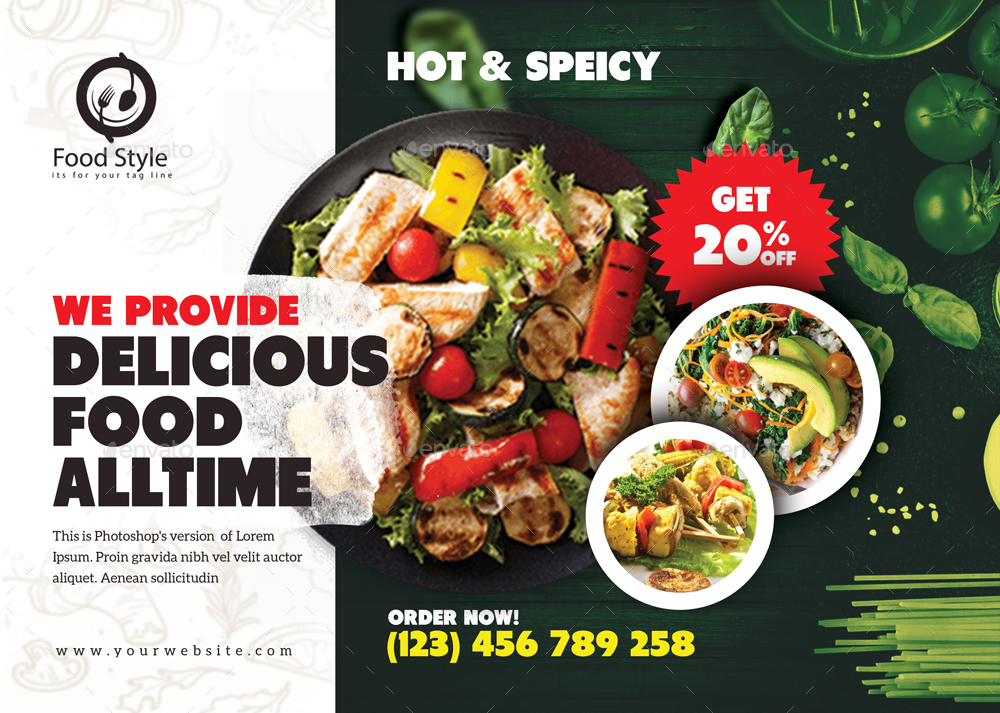 Food Flyer, Print Templates | GraphicRiver