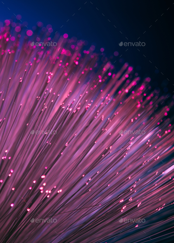 Close up of shiny pink fiber optics texture background Stock Photo by ...