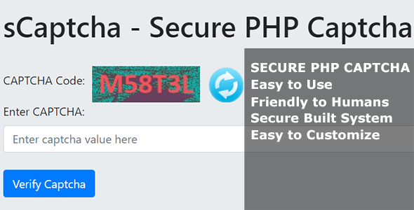 sCaptcha - Secure PHP Captcha by sclitifyit | CodeCanyon