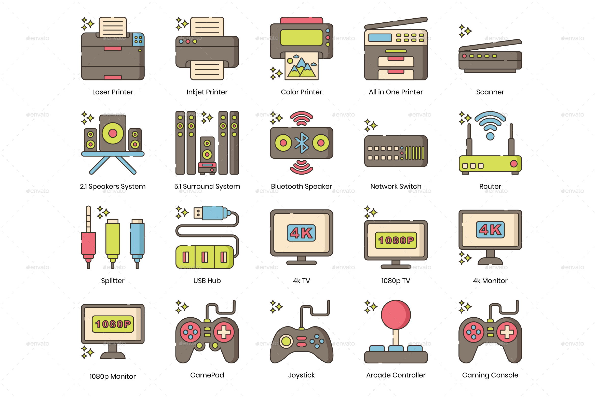 80 Device Icons, Icons | GraphicRiver