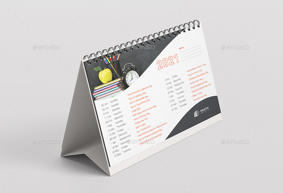 Desk & Landscape Calendar 2021, Print Templates | GraphicRiver