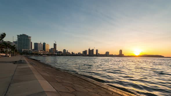 Sunset in Luanda Bay, time lapse day to night, Angola, Africa by ...