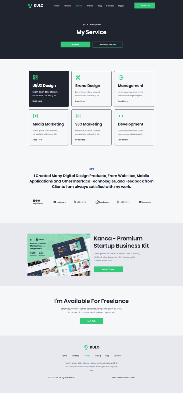 Kulo - Professional Resume Elementor Template Kit by Din-Studio ...