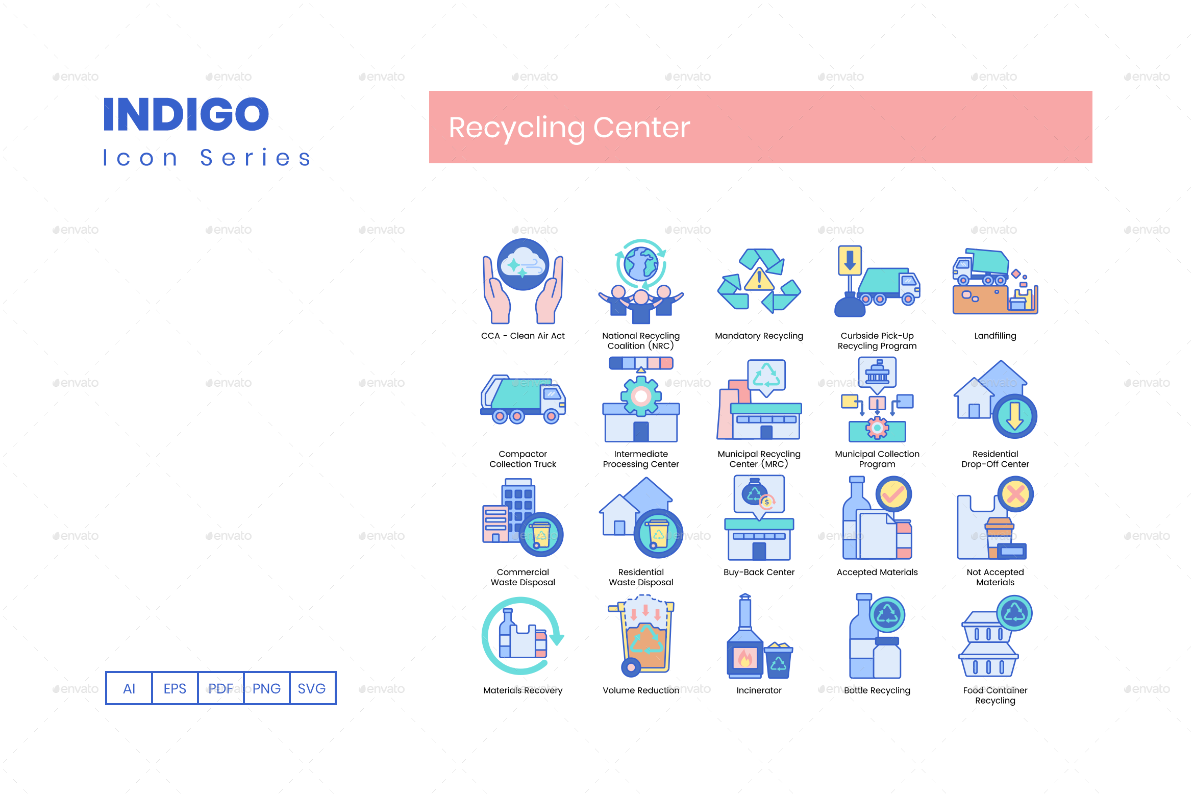 90 Recycling Center Icons, Icons | GraphicRiver