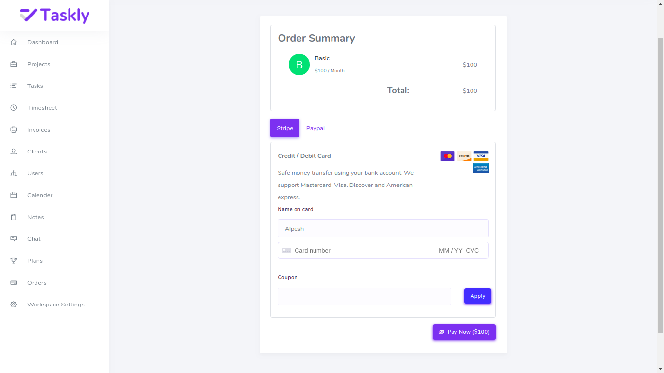 TASKLY SaaS – Project Management Tool by RajodiyaInfotech | CodeCanyon
