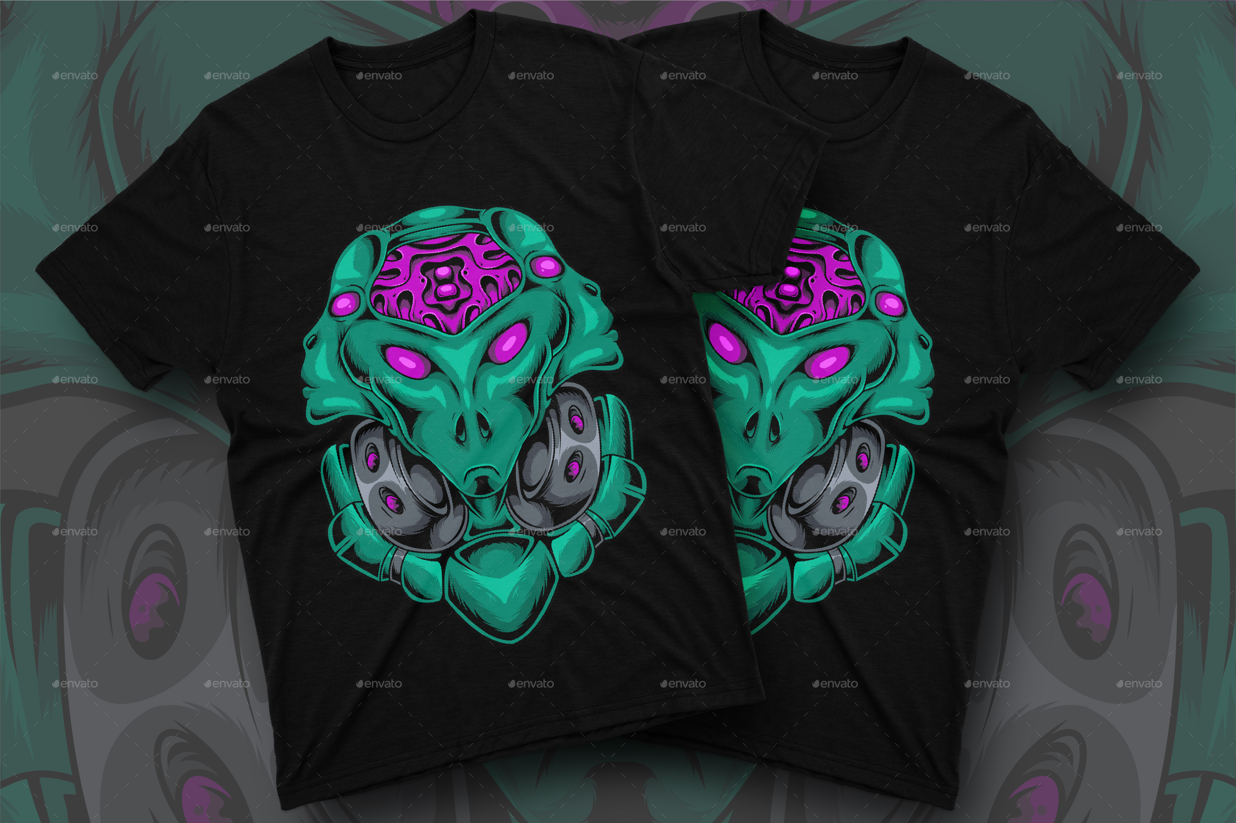 Three Faced Aliens - Vector Illustration, Vectors | GraphicRiver