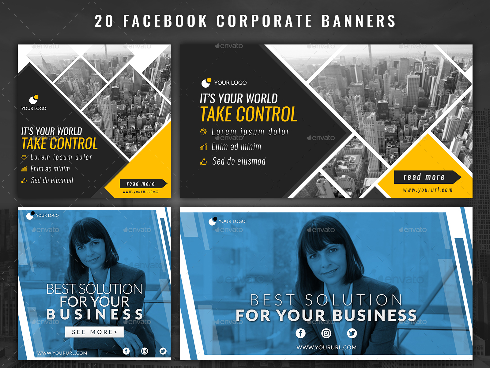 20 Facebook Corporate Banners, Web Elements | GraphicRiver