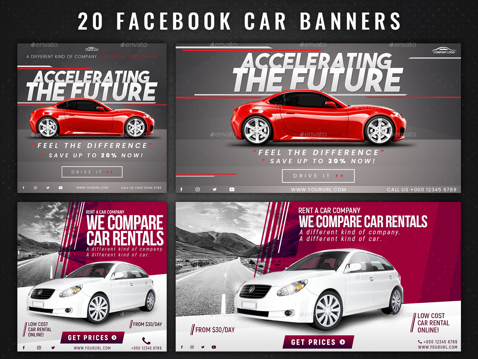 20 Facebook Car Banners by BeatusGraphics | GraphicRiver