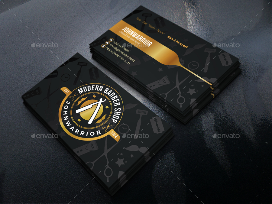 Barber Business Card, Print Templates | GraphicRiver