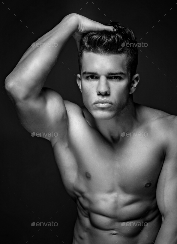 Awesome male model with muscular torso. Stock Photo by fxquadro | PhotoDune
