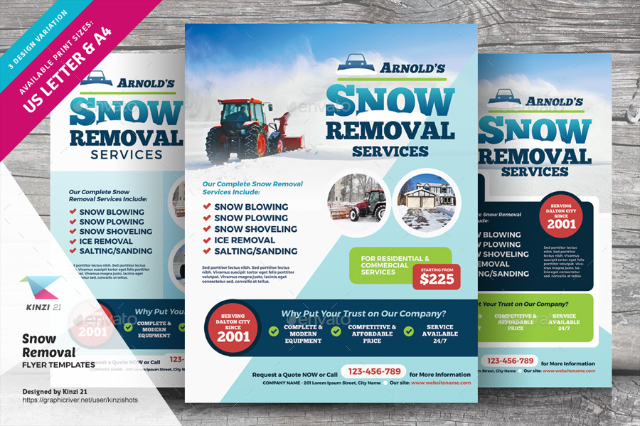 Snow Removal Flyer Templates, Print Templates | GraphicRiver