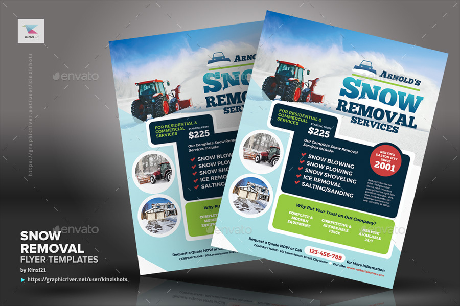 Snow Removal Flyer Templates, Print Templates | GraphicRiver