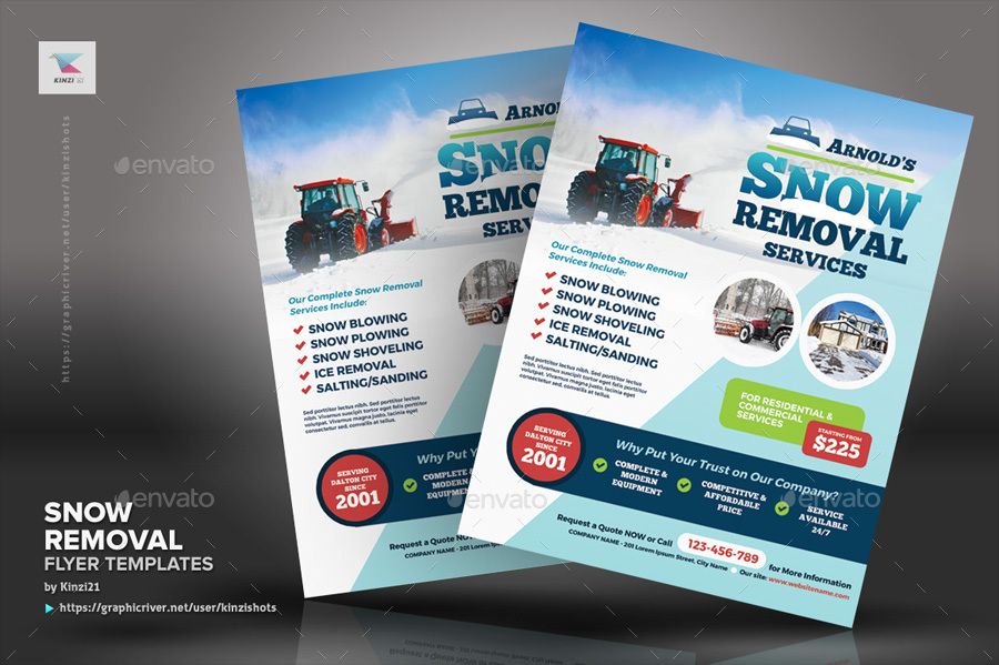 Snow Removal Flyer Templates, Print Templates | GraphicRiver