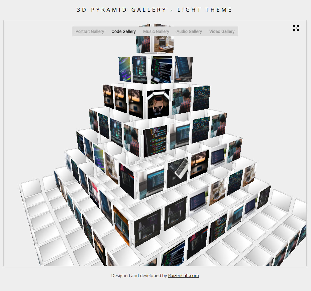 3D Pyramid Gallery - Advanced Media Gallery by raizensoft | CodeCanyon