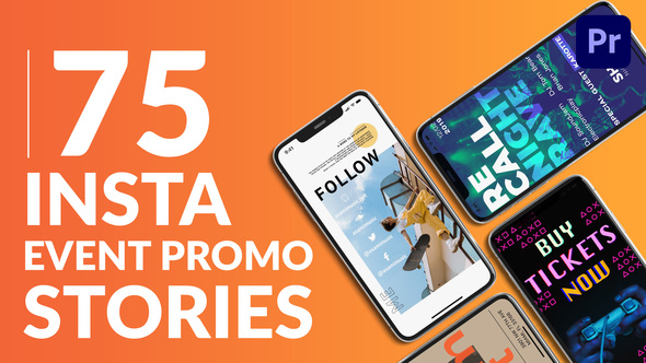 75 Insta Event Promo Stories | Essential Graphics | Mogrt, Premiere Pro ...