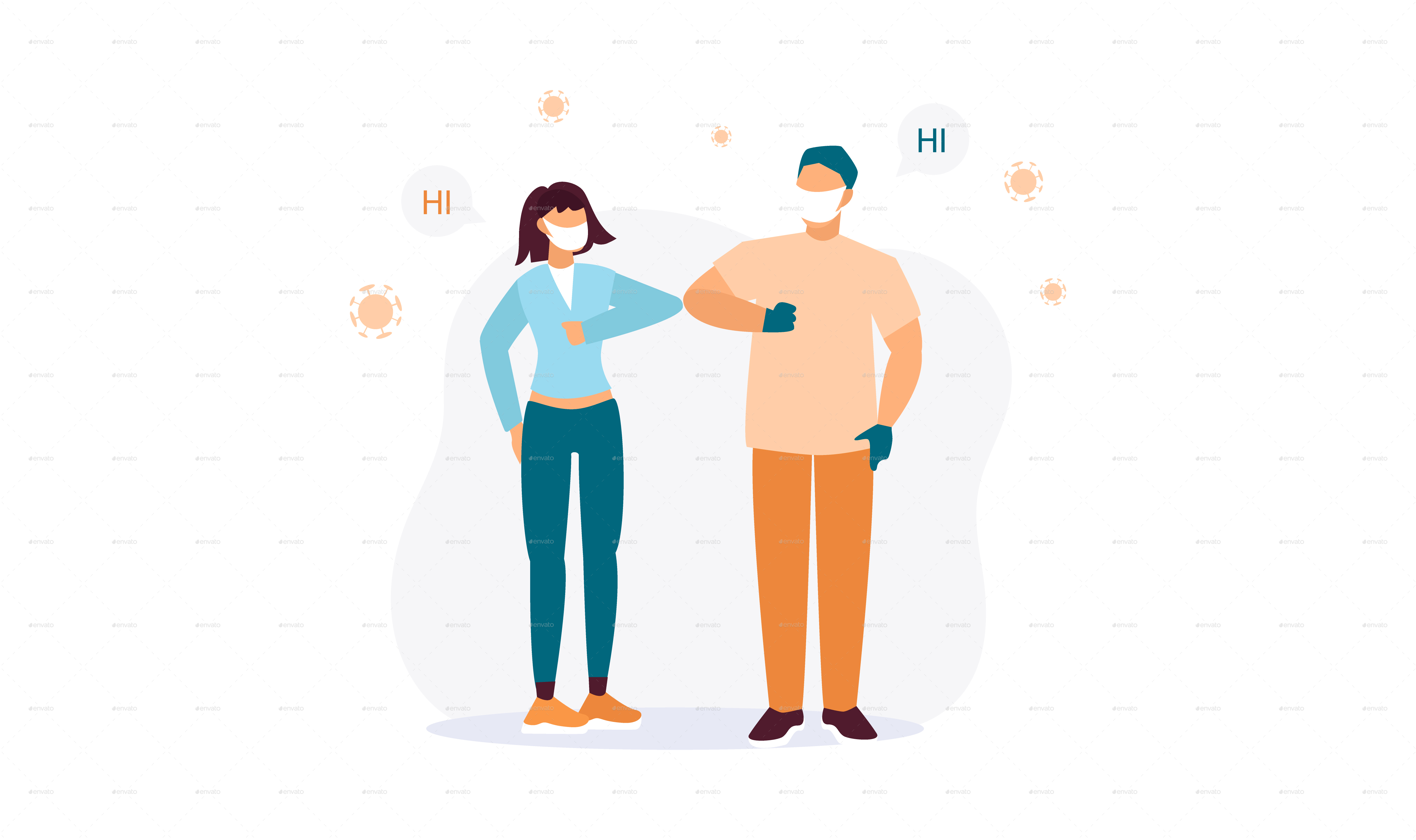 Covid-19 Pandemic Vector Illustrations, Vectors | GraphicRiver