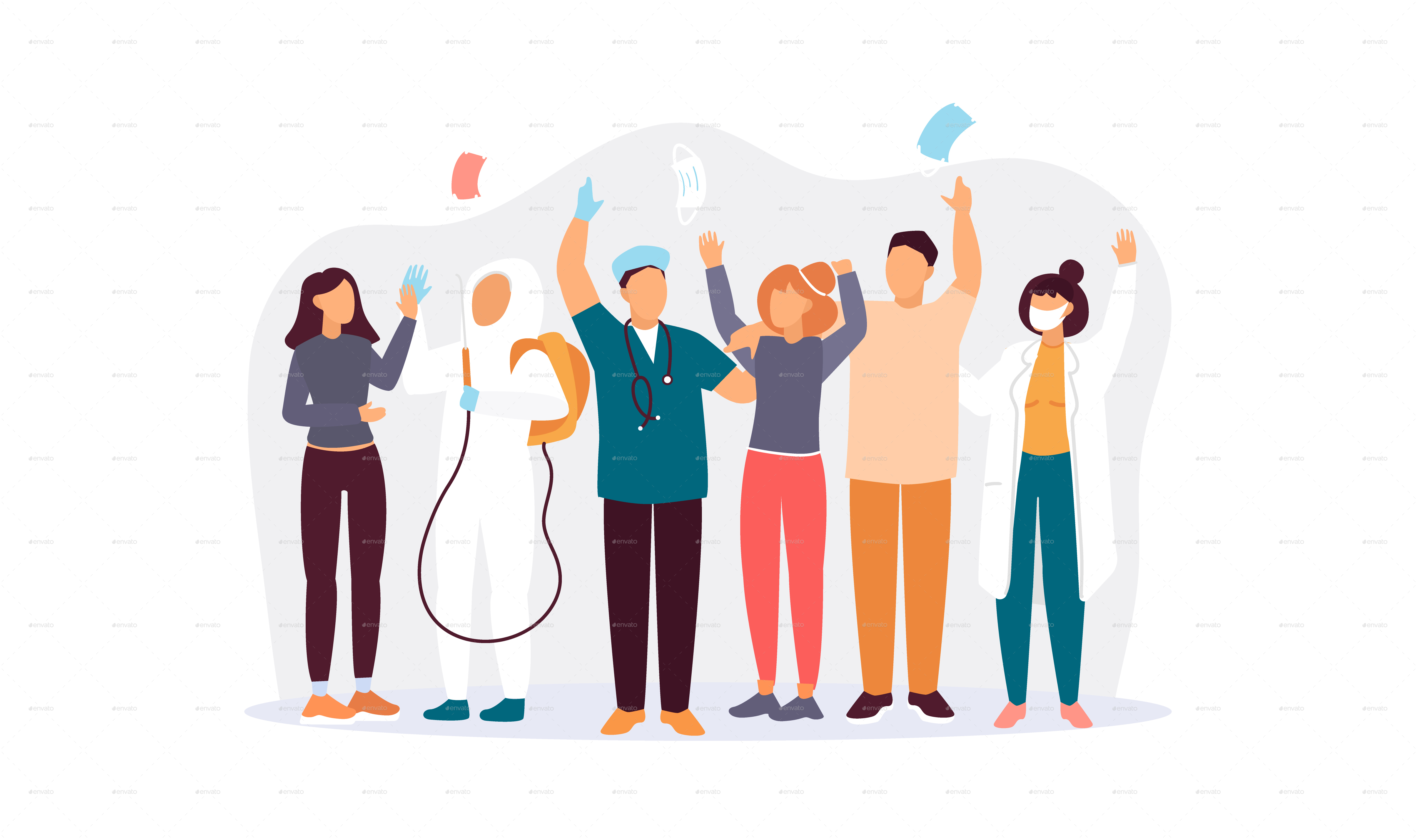 Covid-19 Pandemic Vector Illustrations, Vectors | GraphicRiver