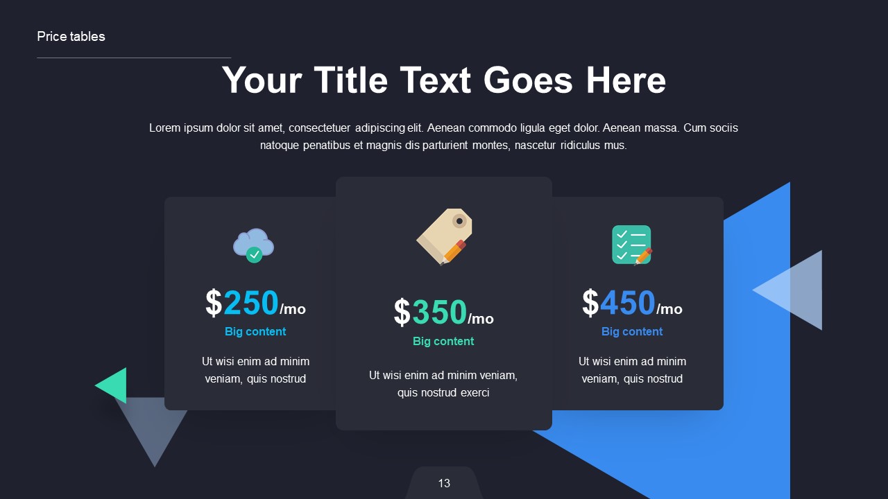 Prices Tables Infographic Powerpoint Presentation Template ...