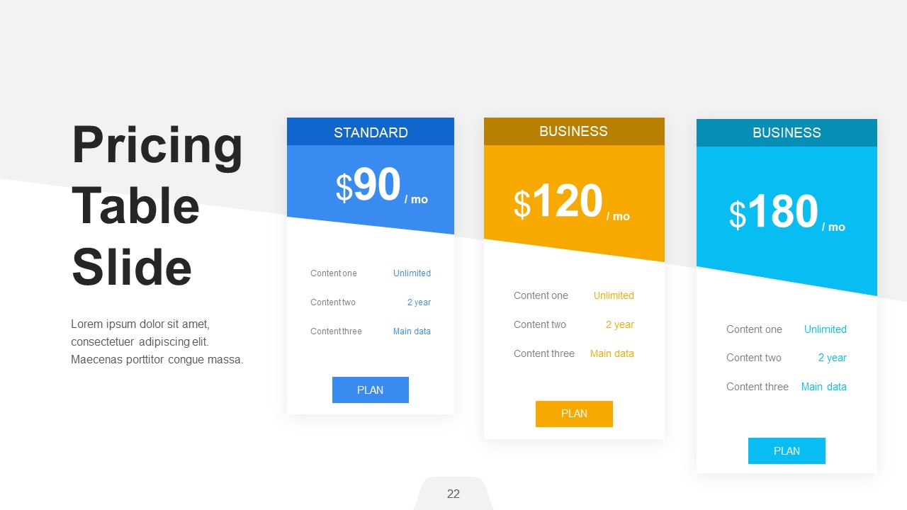 Prices Tables Infographic Powerpoint Presentation Template ...